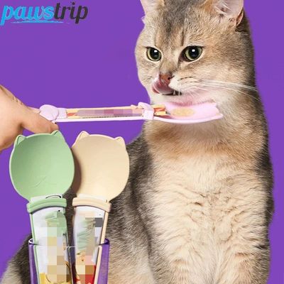 2PCs Cat Strip Squeeze Spoon Cat Strip Feeder for Lickable W