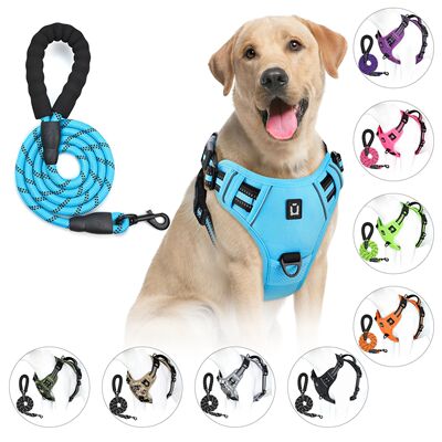 Dog Harness and Leash Combo, Escape Proof No Pull Vest Harne