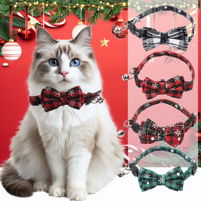 Christmas Collar Snowflake Bow Dog Collar Cat Collar Cat Str