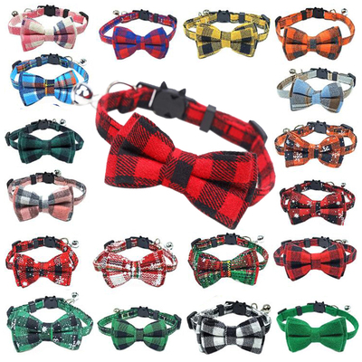 Bowknot Breakaway  Cat Kitten Collar Bow Tie Elastic Pet Dog