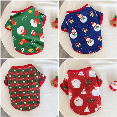 Christmas Dog Sweater Teddy Clothes Cartoon T-shirt Printed