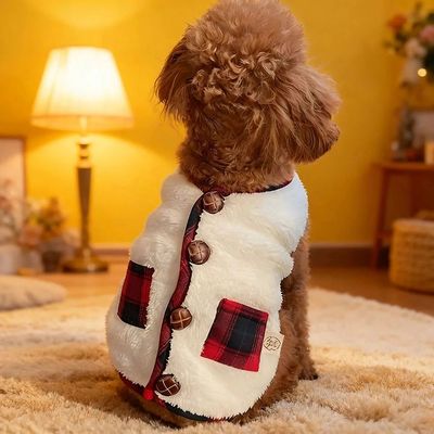 Fleece Dog Coat for Small Dogs Christmas Cat Dog Clothes wit