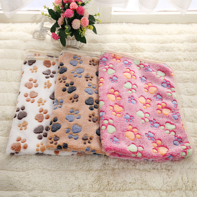 Pet Blanket Dog Blanket Coral Fleece Pet Blanket Footprints
