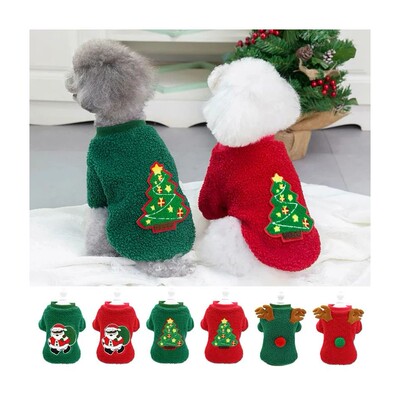 Christmas Dog Clothes Vest Pet Puppy Cat New Year Clothing C