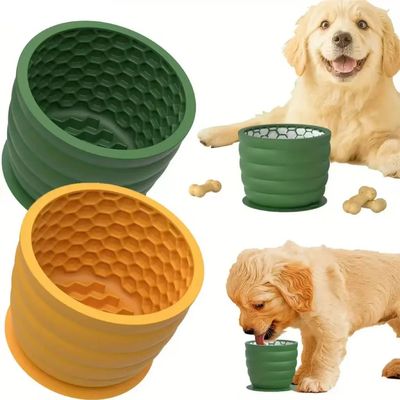 Silicone Slow Feeder Dog Bowl Cup - Anti-Slip Distraction De
