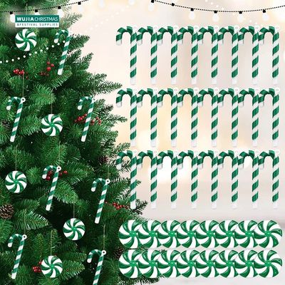 24PCS Christmas Candy Canes Red and Green Crutch Xmas Tree H