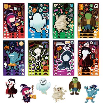 8/16/24PCS Halloween Stickers Crafts for Create Your Own Wit