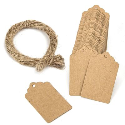 100pcs kraft paper tag brown lace scallop head tag luggage w