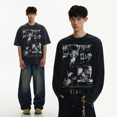 notsexx “搏击俱乐部“直喷正肩短宽boxy短袖t恤长袖男美式26ss