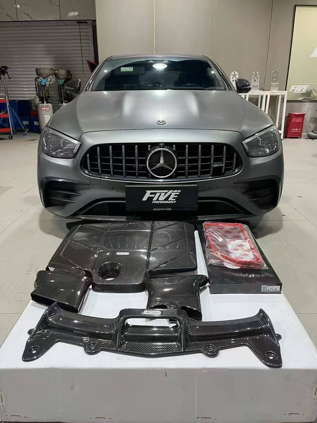 FOGIAGO碳纤进气套件适配奔驰AMG E53 / CLS53 M256 发动机盖导风
