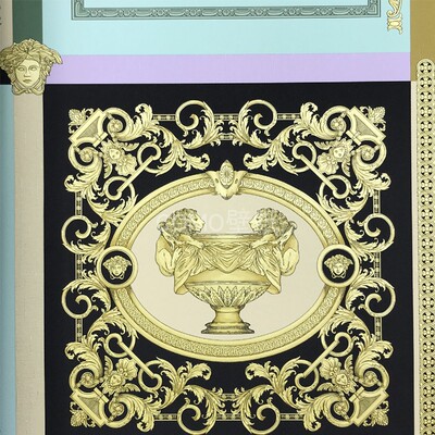 VERSACE范思哲 大花宫廷奢华背景PVC压纹墙纸38704-1-2-3-4-5-6