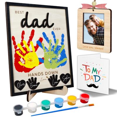 Father's Day Gift Wooden Handprint Sign Diy Commemorative Wo