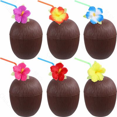 1pcs Tropical Pineapple Coconut Drinking Cup Juice Cups Stra
