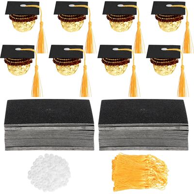 50PCS Graduation Cap Chocolate Decoration Mini Cap with Tass