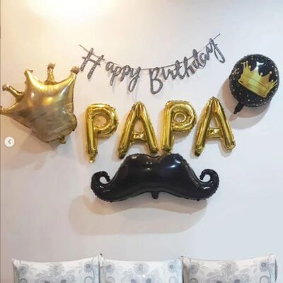 13 PCS Gold PAPA Balloon Set Father's Day Thanksgiving Famil