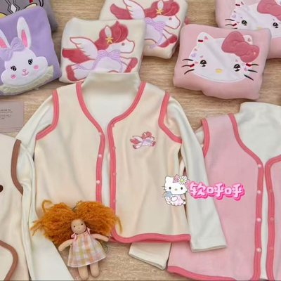 软软糯糯 | 撸猫绒刺绣暖萌儿童小马甲25504-AKC