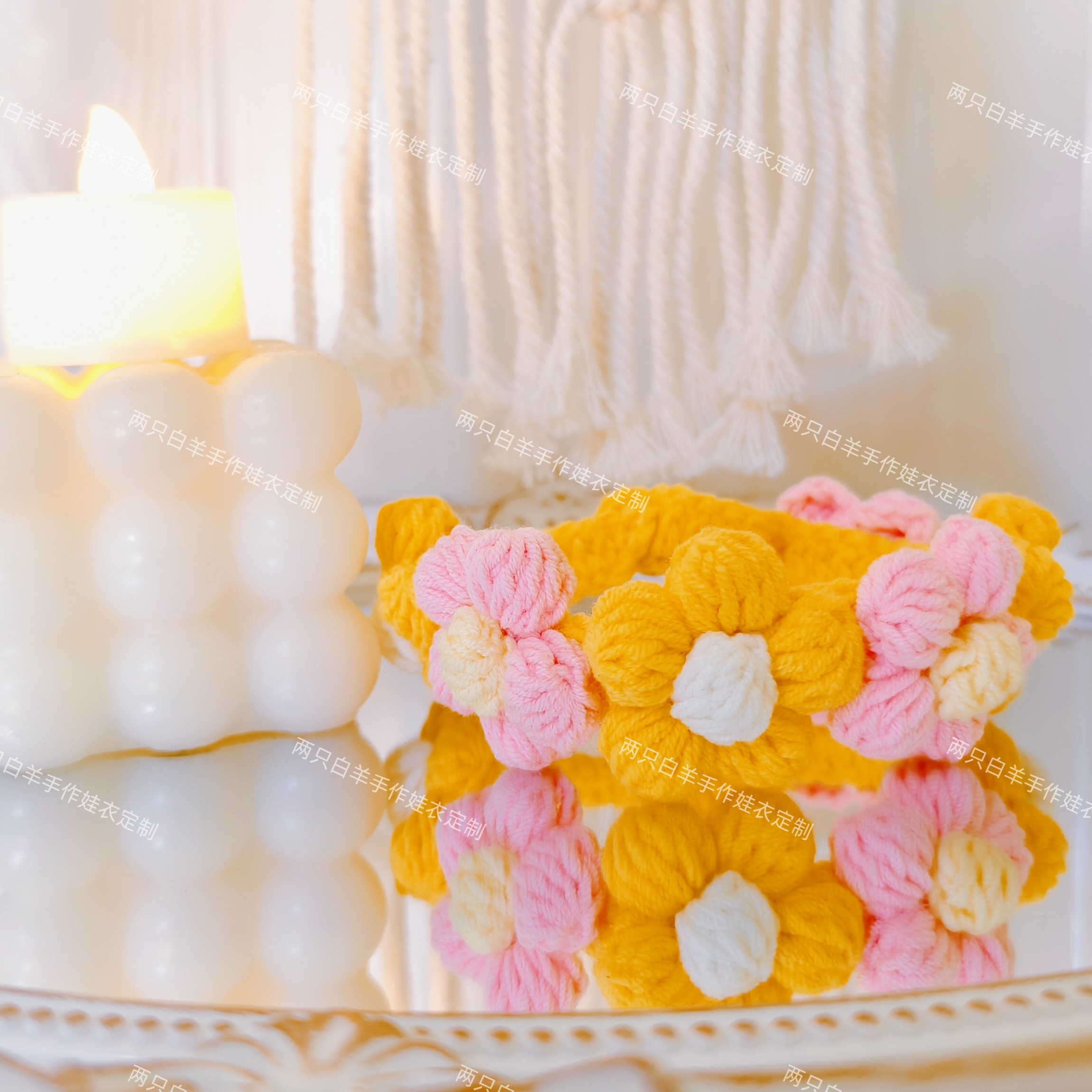 jellycat花生企鹅邦尼兔巴熊little玩偶手工钩织花环项圈配饰适用