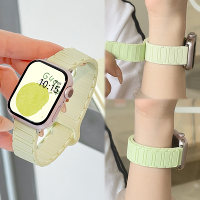 张倩仪同款适用于小米手环9Pro表带新款xiaomi 8Pro磁吸硅胶腕带女款运动智能红米手表watch6/5男士高级夏季