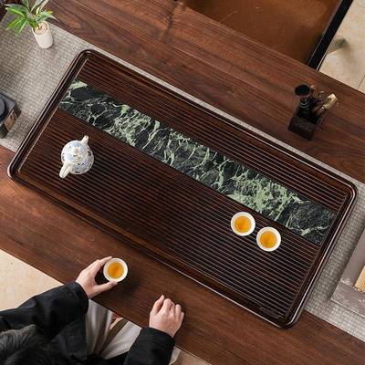 高端乌金石茶盘家用2025新款实木茶托盘办公奢石岩板茶台茶具茶海
