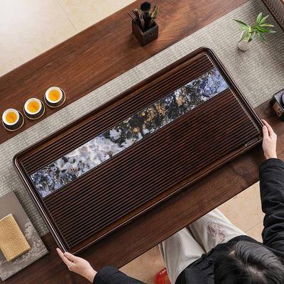 高端乌金石茶盘家用2025新款实木茶托盘办公奢石岩板茶台茶具茶海