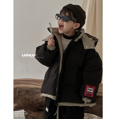 啦芙莱童装中长款厚款男女童贴布