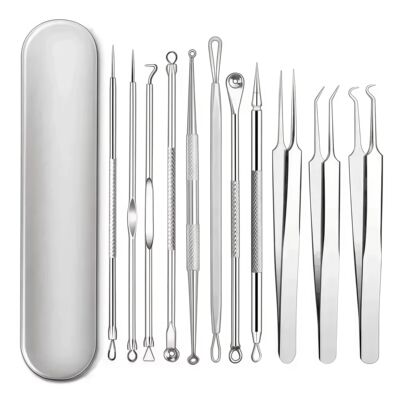 4-11Pcs Ingrown Hair Tweezers Acne Blackhead Removal Needles