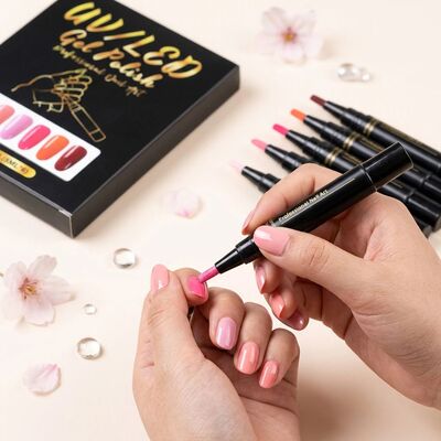 6 Color DIY Nail Art Pens High Pigment Bright Color Quickly