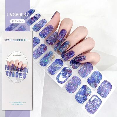 22tips Semi Cured Gel Design Aurora Nail Decoration Nail Pol