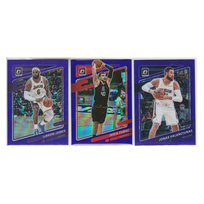 球星卡 勒布朗詹姆斯 祖巴茨 瓦兰丘纳斯紫折射帕尼尼21-22optic