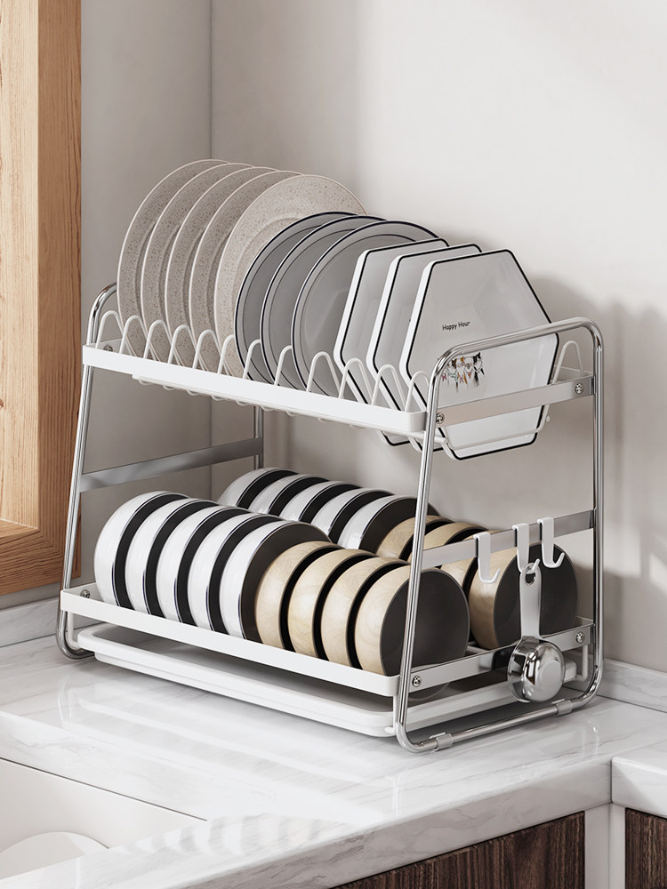 Stainless Steel Sink Side Kitchen Drain Rack Bowls, Dishes, Chopsticks ...