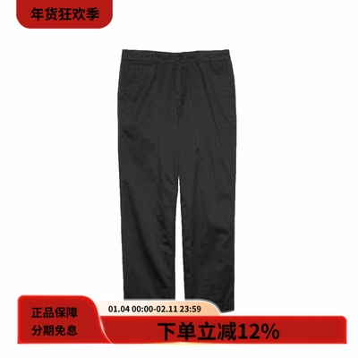 nanamica黑色斜纹布宽松廓形长裤