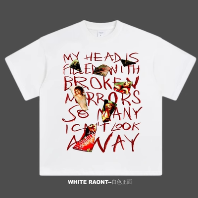 【ABCMJ】自制Lady gaga新专mayhem周边美式重磅纯棉宽松短袖