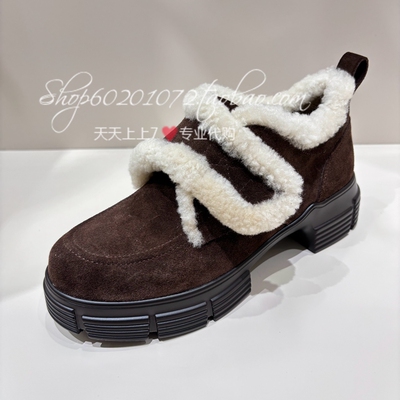 蹀愫2026春季女鞋加绒乐福鞋单鞋