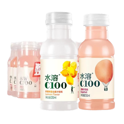农夫山泉水溶C100柠檬味250ml*12瓶整箱小瓶果汁补充维生素C饮料