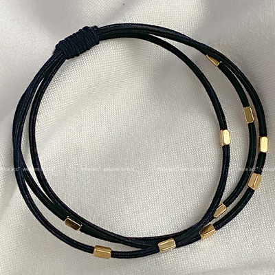 头绳金属ins简约合金小方块皮套