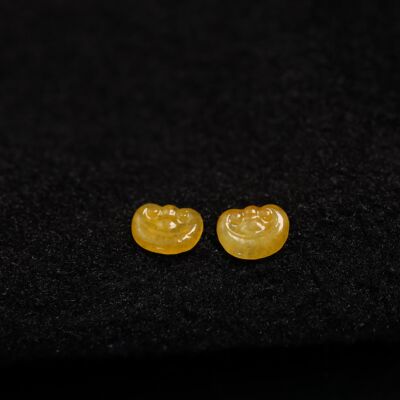 冰种满色天然A货黄翡如意头