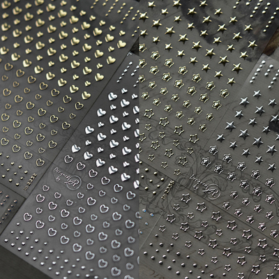 烫金镭射银爱心星星美甲贴tomoni