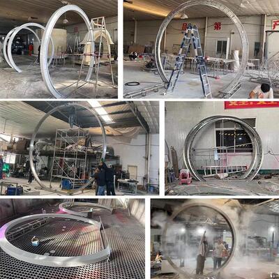 木工白区厂非标喷雾拱416不锈门钢发光景不夜城舞台烟雾表演水雾