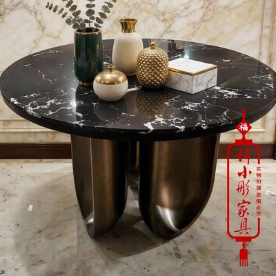 大堂花台酒店装饰风水台大圆桌现代端景台售楼处摆台会所桌子