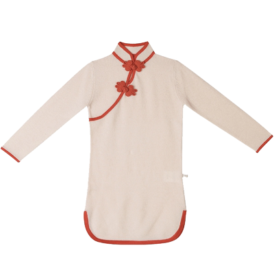 春秋新款羊绒立领女童连衣裙