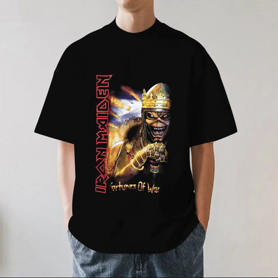 Iron Maiden铁娘子乐队美式摇滚金属重磅280g纯棉男女短袖T恤宽松