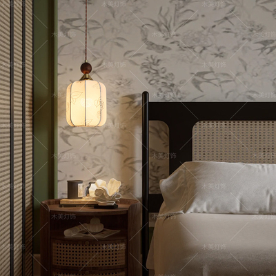 卧室床头小吊灯法式中古风美式复古民宿主卧高级感单头餐厅吧台灯
