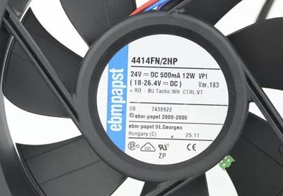 正品ebmpapst1225 24v 500mA 12W型号：4414FN/2HP散热风扇