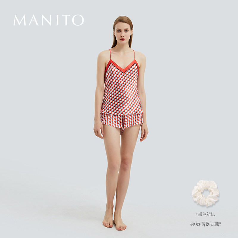 MANITO/曼尼陀真丝睡衣吊带短裤套装家居服Infinite