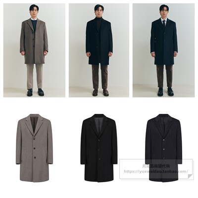 中款羊毛羊绒男士大衣