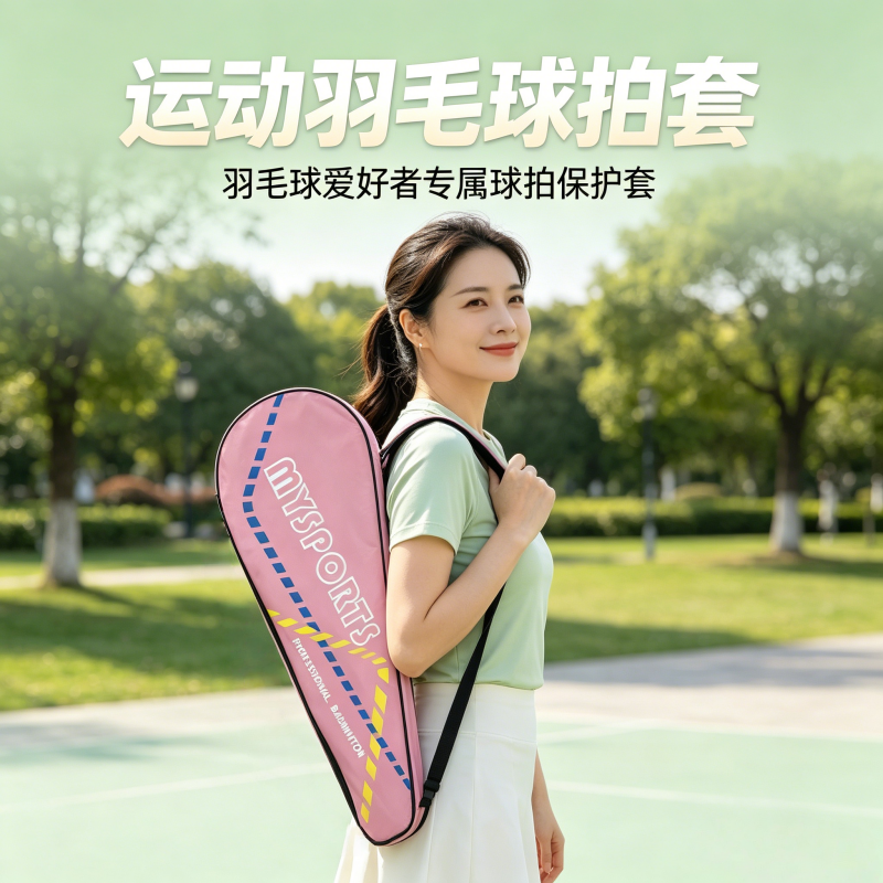 羽毛球专用拍带单支装便携单肩斜跨包2支装绒布袋羽毛球拍套耐用