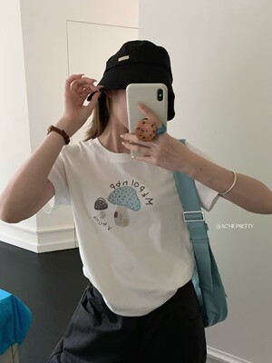 ACME PRETTY夏季韩系简约百搭圆领印花短袖T恤女宽松显瘦上衣W666