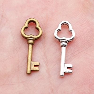 10个/包 9x22mm 多色锌合金材质 DIY饰品配件钥匙吊坠 ABD-C13702