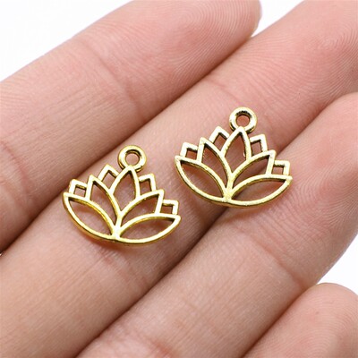 20个/包 16x14mm 多色复古饰品配件DIY 莲花荷花吊坠 ABD-C13902