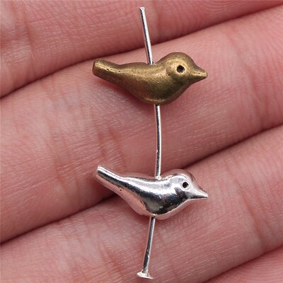 10个/包 15x6x5mm 多色DIY饰品配件 穿孔小鸟珠子 ABD-C10960